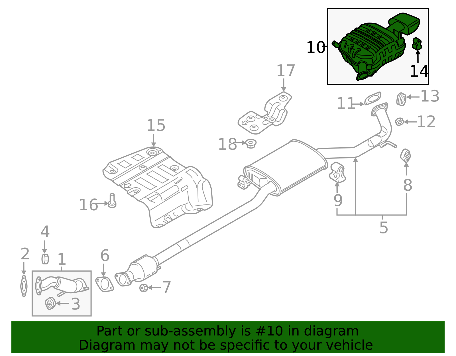 2019-2020 Hyundai Santa Fe Rear Muffler Exhaust Resonator 2.4L ...