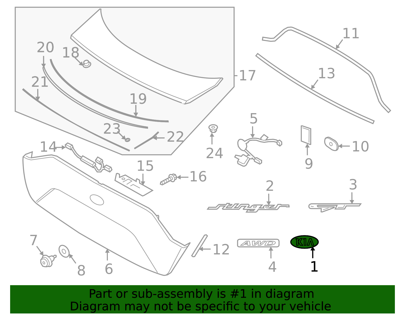 86300-J5100 - Emblem 2022-2023 Kia Stinger | Kia.Parts Store