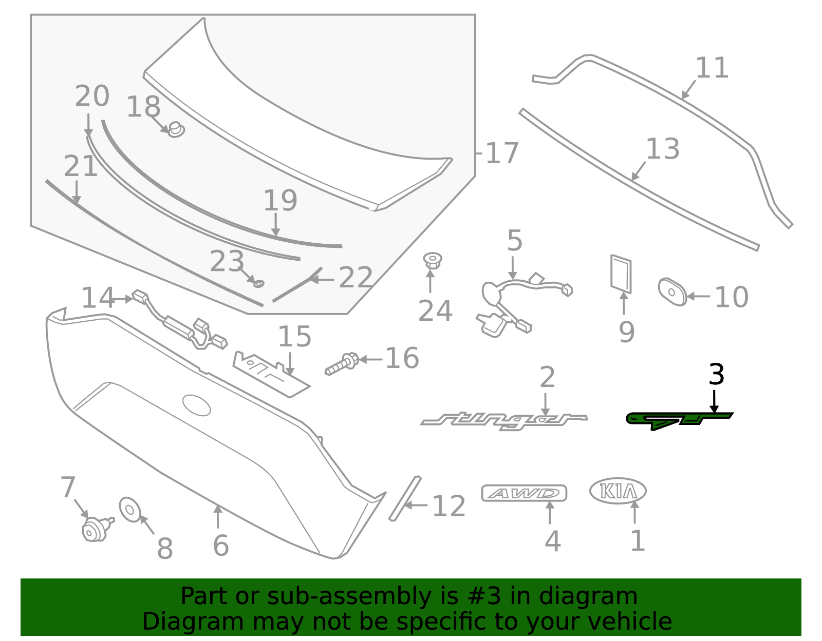 86314-J5000 - Nameplate 2018-2023 Kia Stinger | Kia.Parts Store
