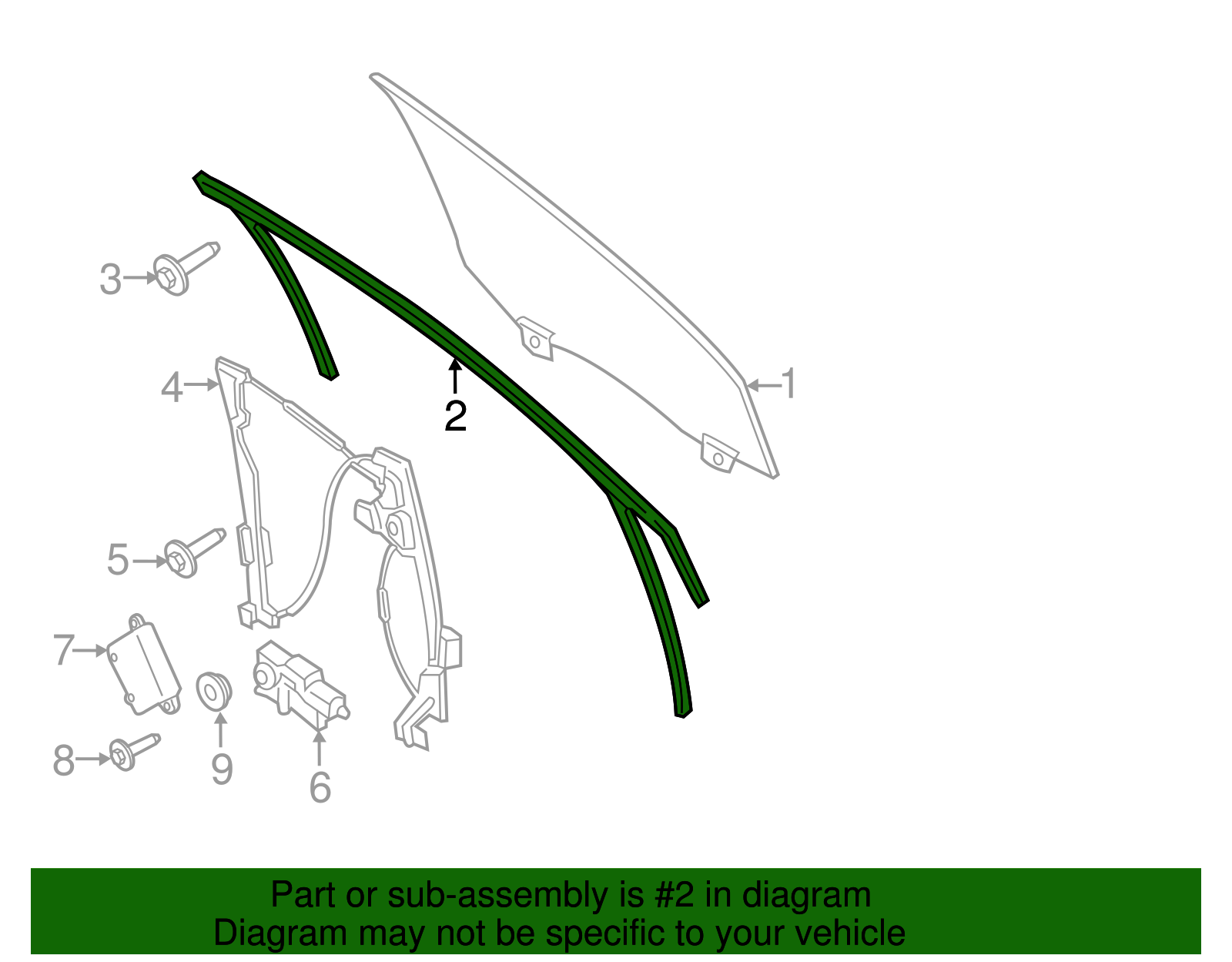 FT4Z-5821597-H - Run Channel - 2015-2024 Ford Edge | Lasco Auto Parts