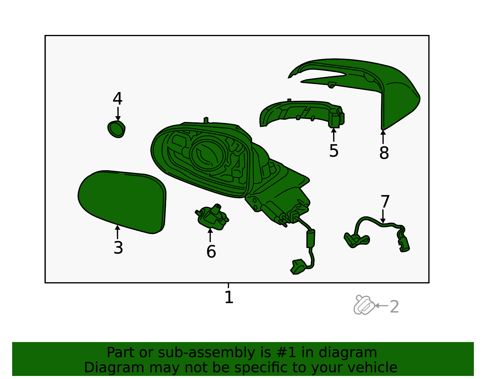 Hyundai - 87610-CL091 - Mirror Assembly - 2021-2023 Hyundai Santa Fe ...