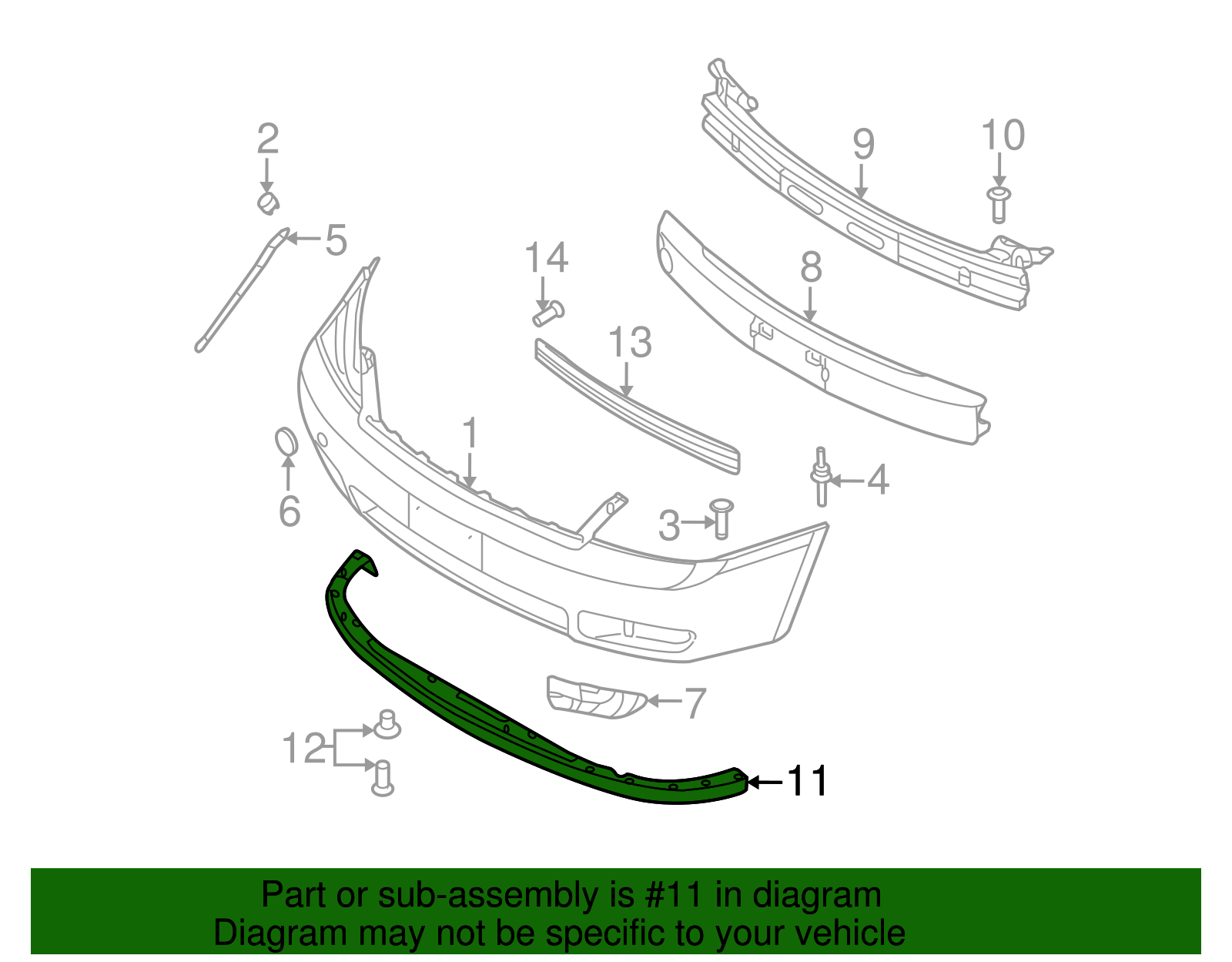 2006-2012 Kia Sedona | Lower Deflector | 86591-4D000 | Kia Auto Parts