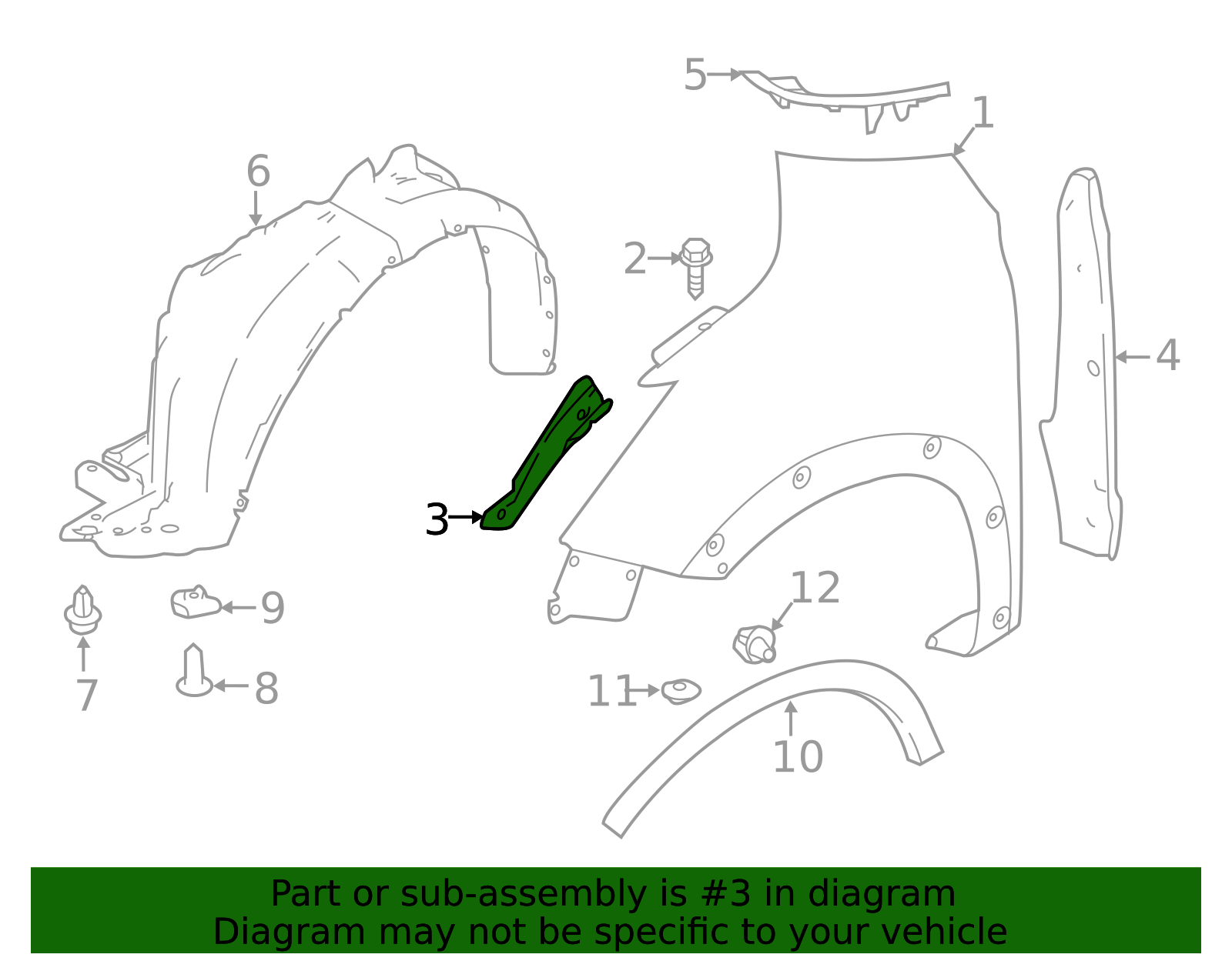 F3161-5RBMA - 2018-2024 Nissan Kicks - Fender Mtg Bkt | World OEM Parts ...