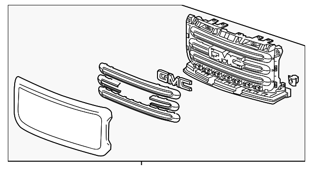2015-2020 GMC Canyon Bright Chrome Front Grille 84733967 GM ...