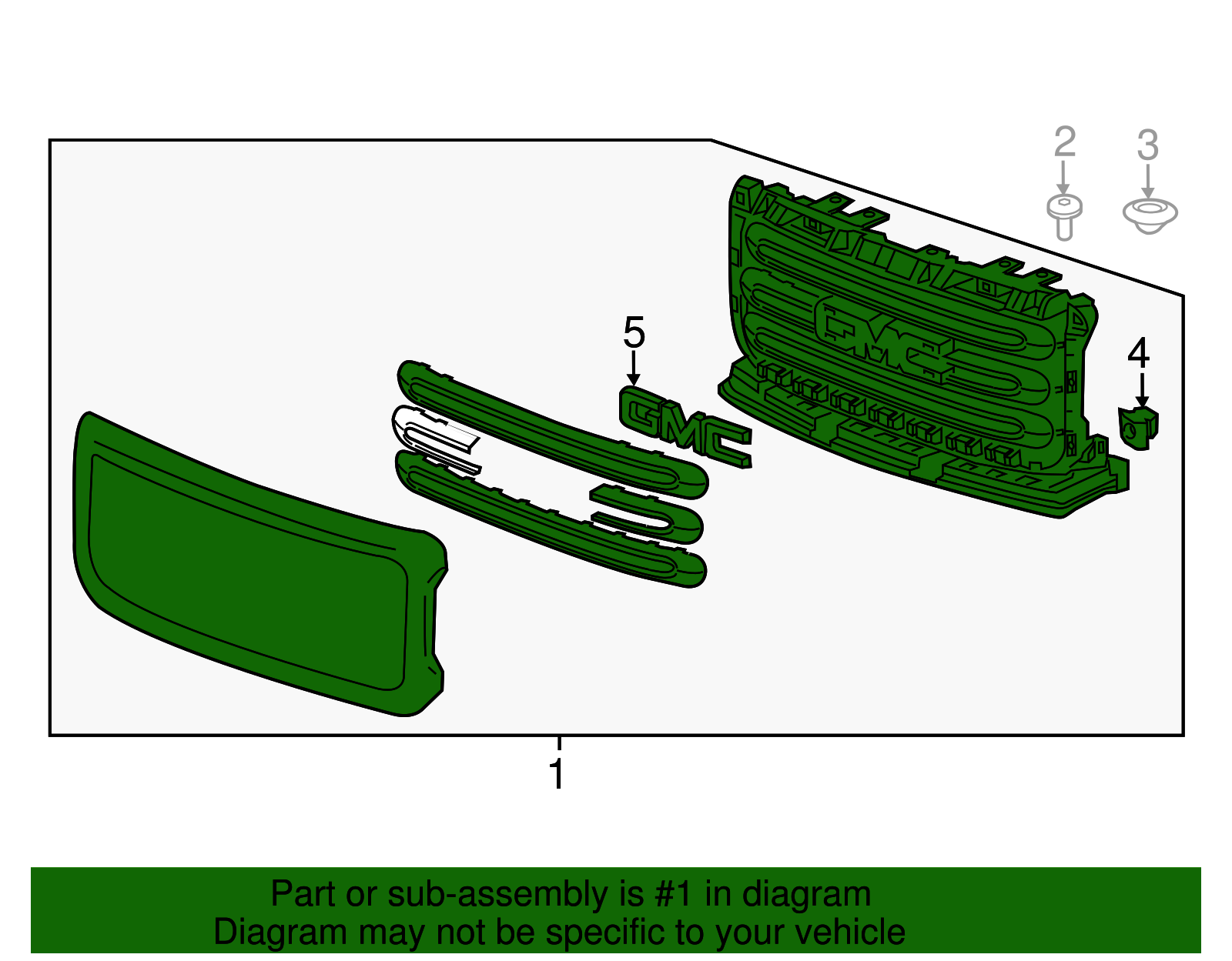 2015-2020 GMC Canyon Bright Chrome Front Grille 84733967 | Capital ...