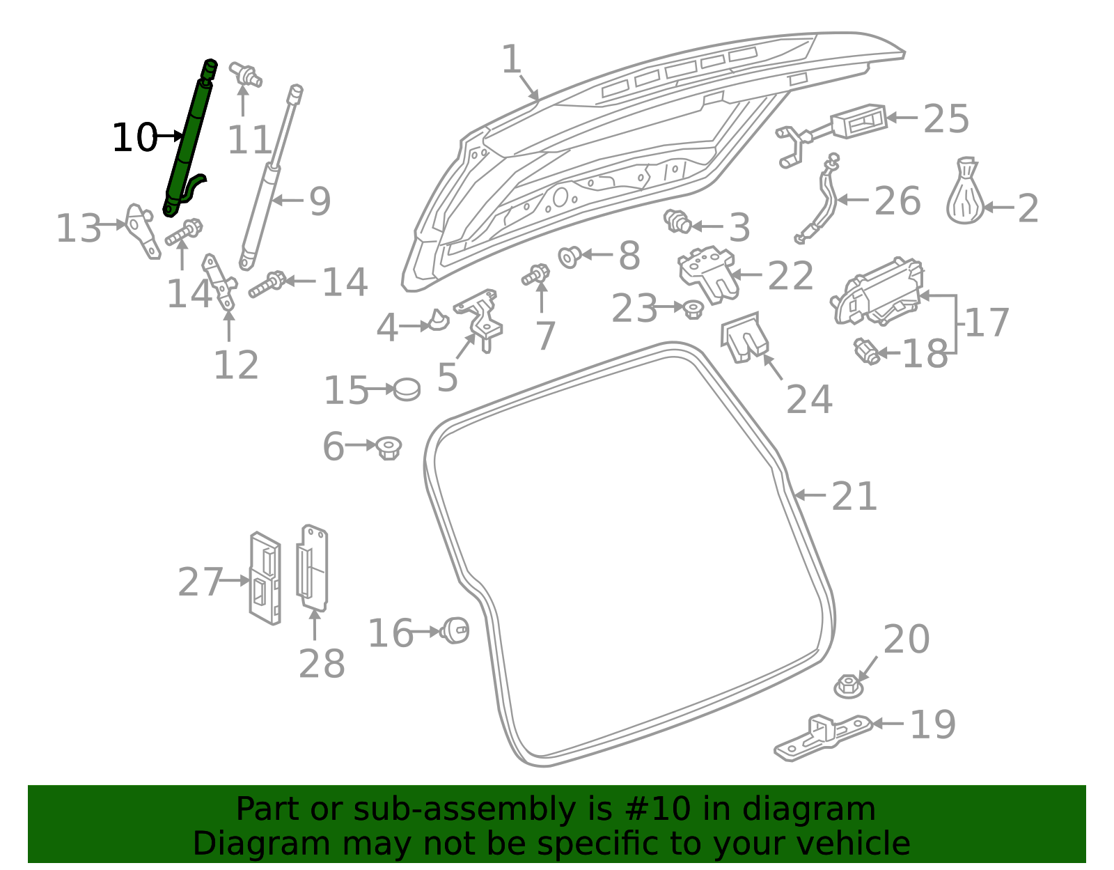 2018-2021 Volkswagen Tiguan Power Cylinder 5NA-827-851-A-905 | QuirkParts