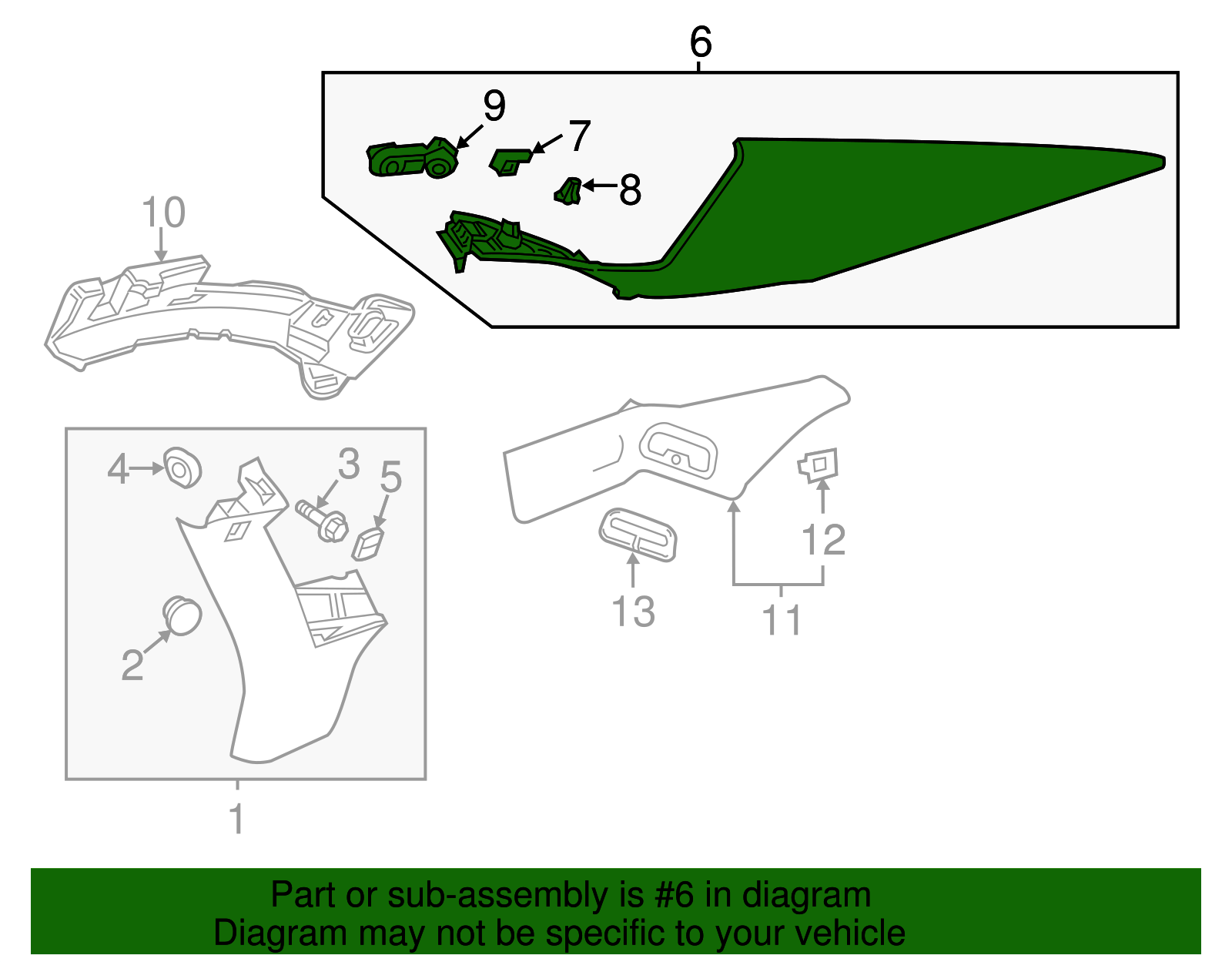 2013-2019 Cadillac XTS Shale Body Driver Side Rear Window Garnish ...