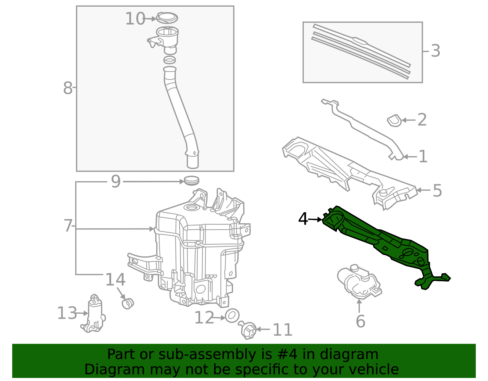 2021-2025 Toyota Mirai Wiper Linkage 85150-62070 | Toyota Parts Center