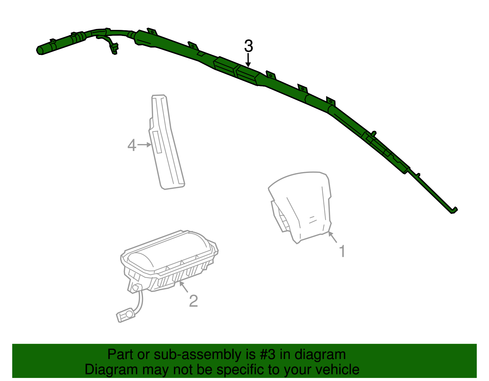 2014-2019 GM Front and Rear Row Roof Rail Airbag 87838199 | OEM Parts ...