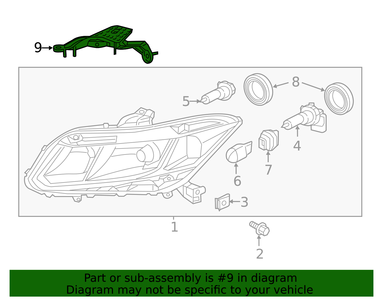 06100-TR0-A01 - 2012-2015 Honda Civic - Bracket Kit R Headlight ...