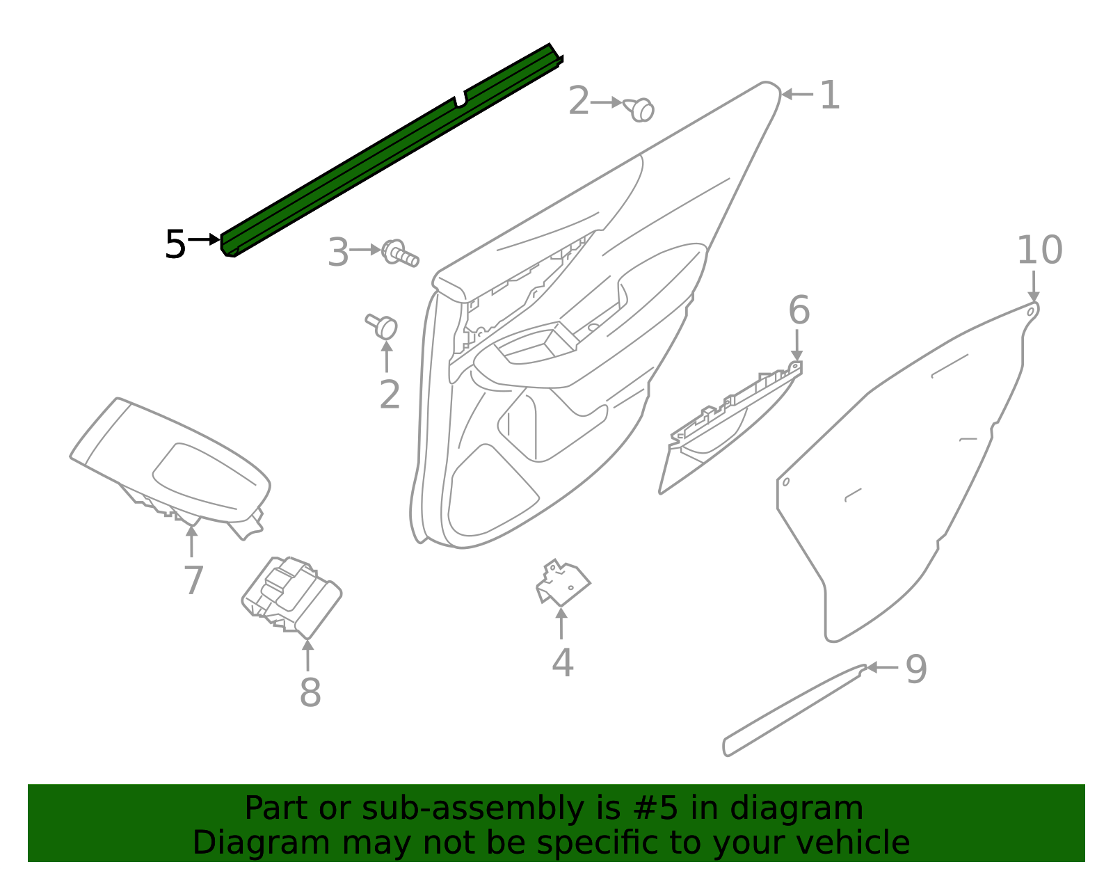 2022-2025 Subaru Outback 2022-2024 Subaru Outback - Belt Weather-Strip ...