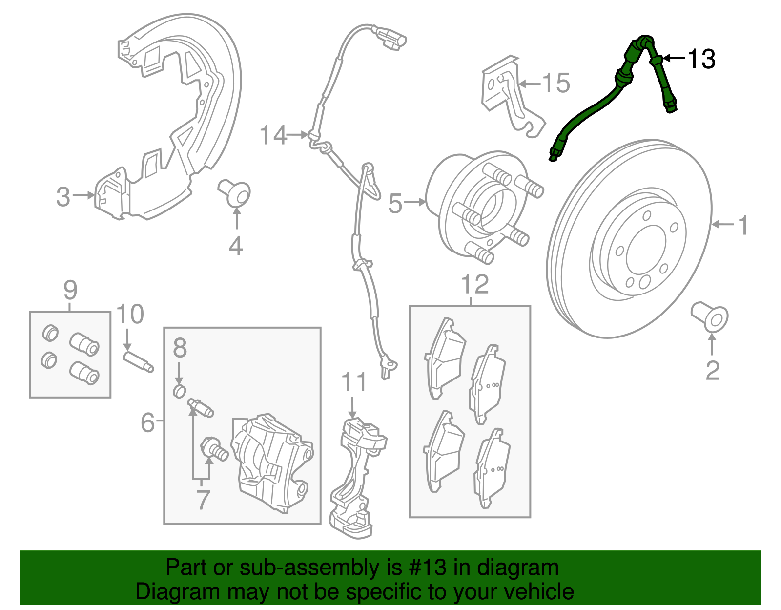 2015-2019 Land Rover Brake Hose LR135811 | OEM Parts Online
