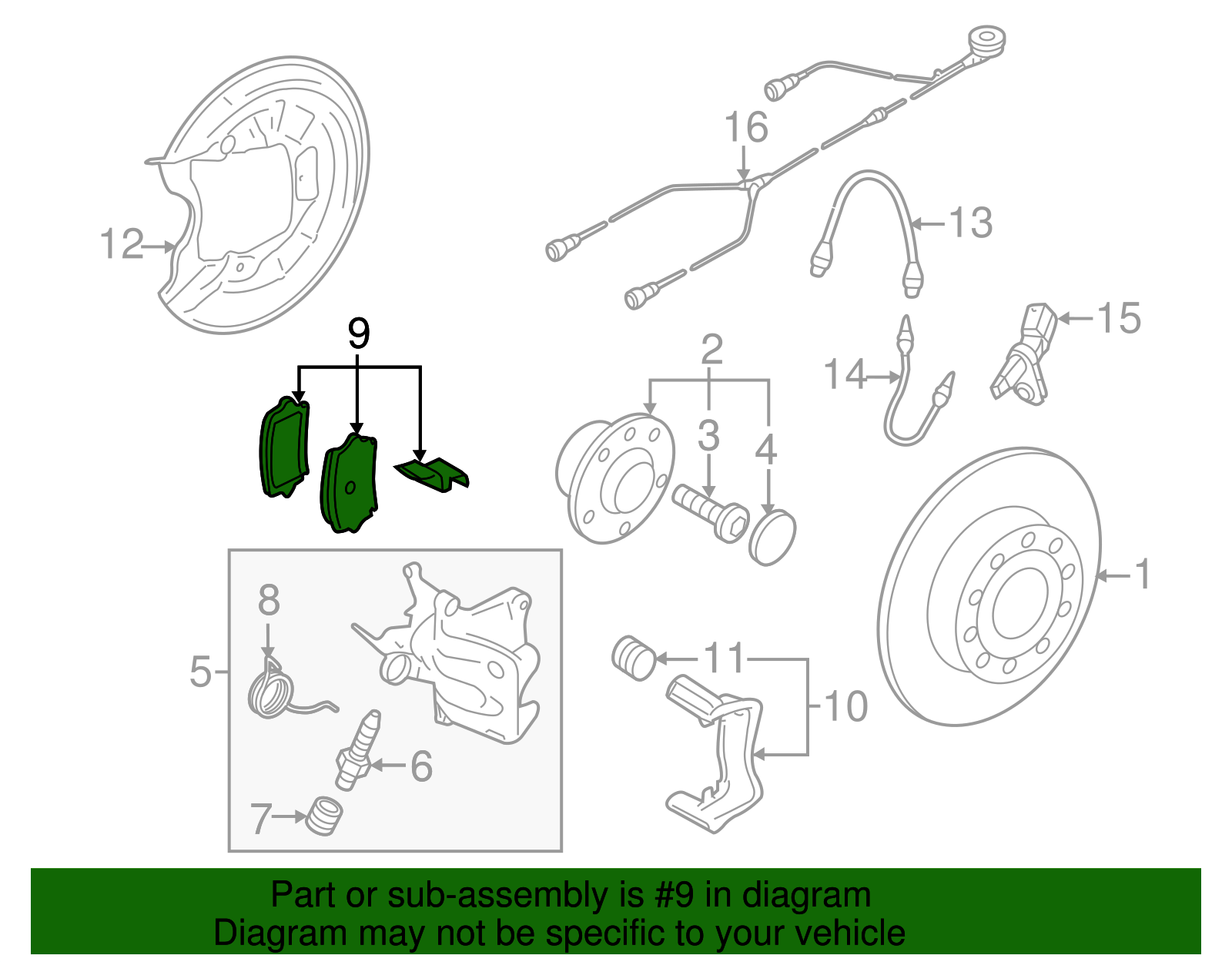 1K0-698-451-H - Brake Pads 2008 Audi | Audi OEM Parts Guy