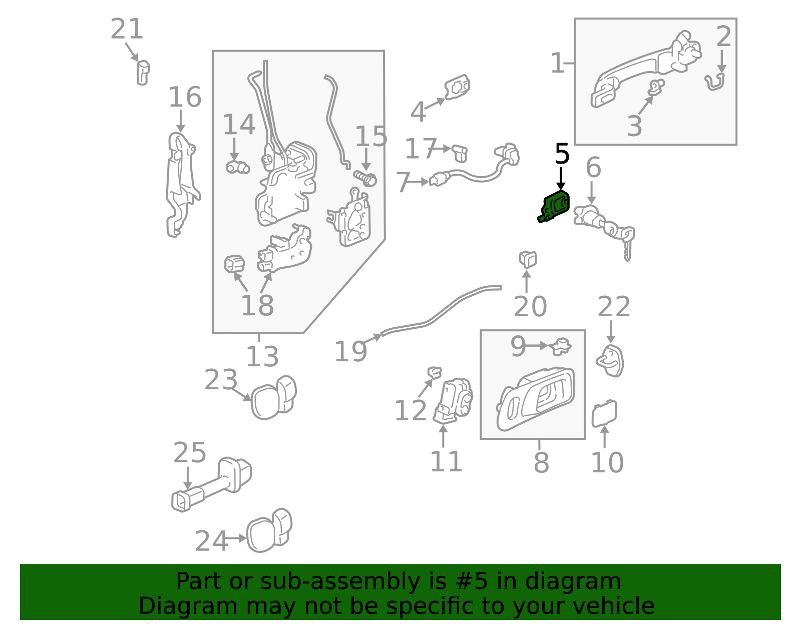 72170-S2X-003 - 2002-2008 Honda - Protector L Door Handle (Outer ...