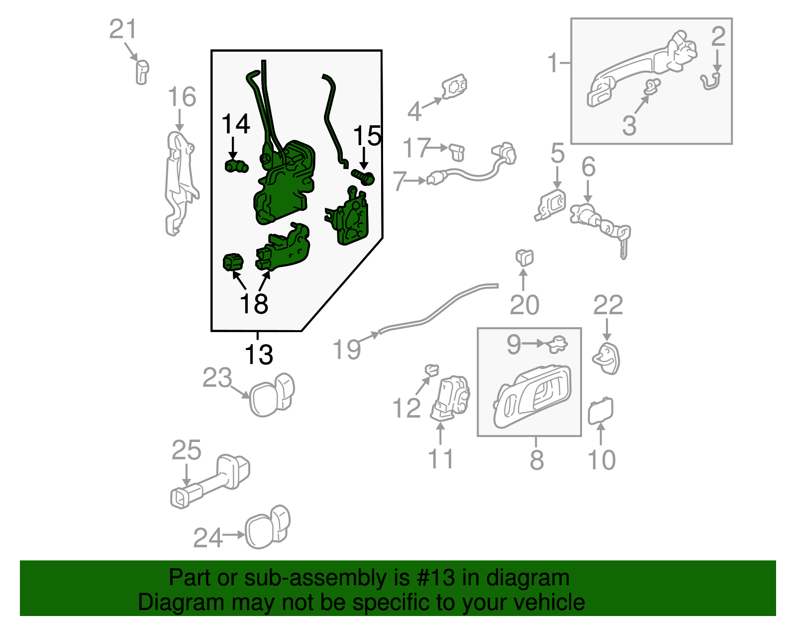 72150-S9V-A03 - 2003-2008 Honda Pilot - Lock Assembly L Front Door ...