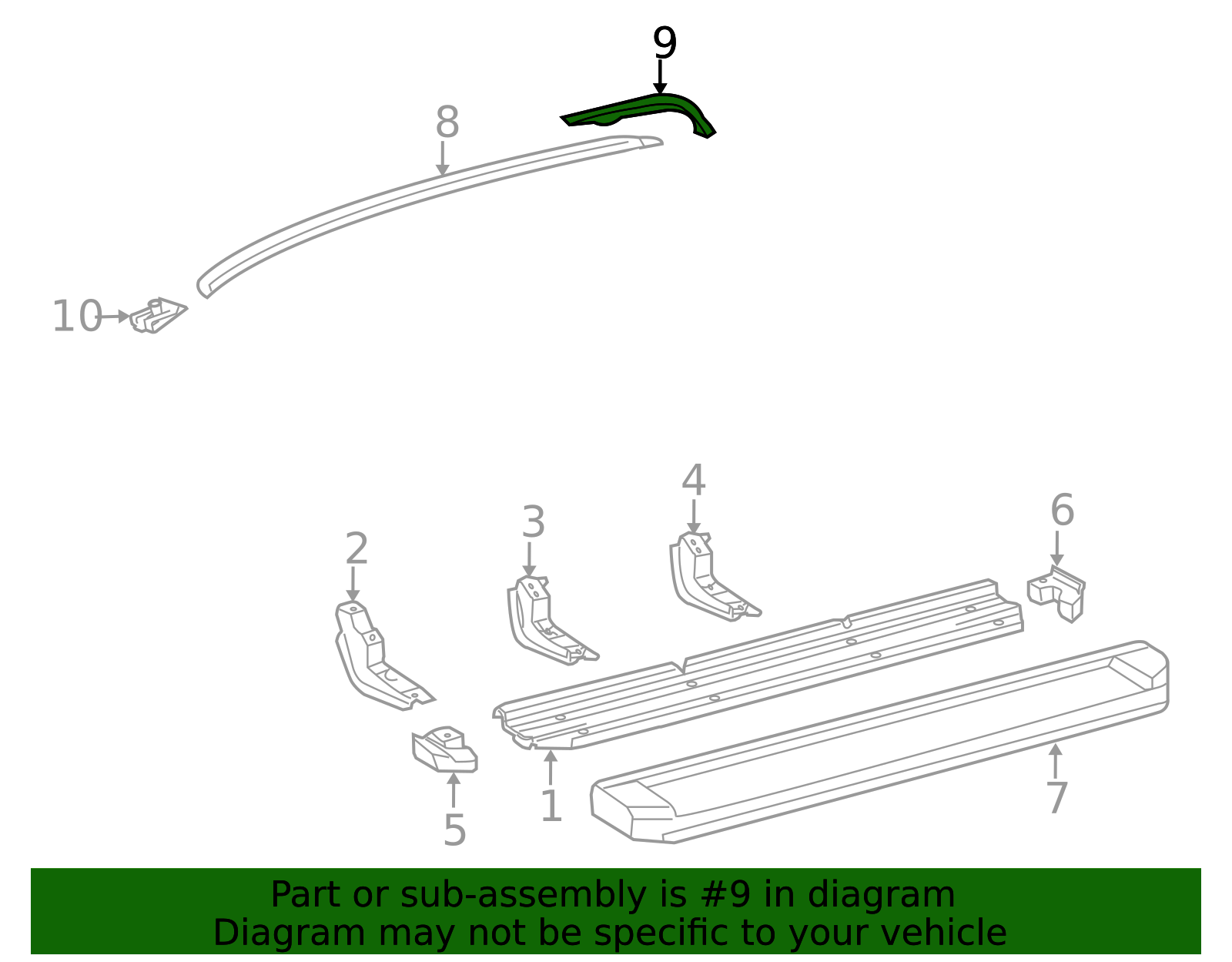 2007-2021 Toyota Tundra Moulding, Roof Drip Side Finish, Rear Right ...