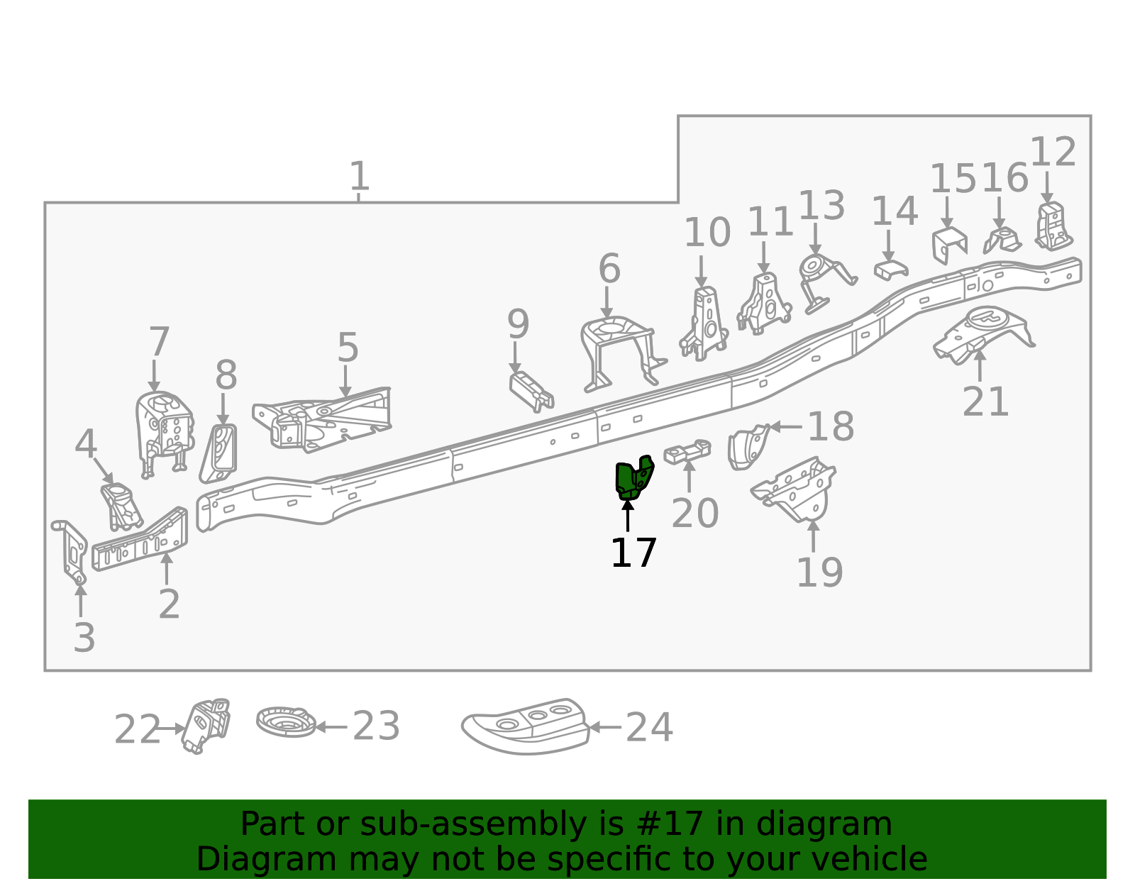 2024-2025 Toyota Tacoma Frame Cross-Member Bracket 5120A-AK010 | Toyota ...