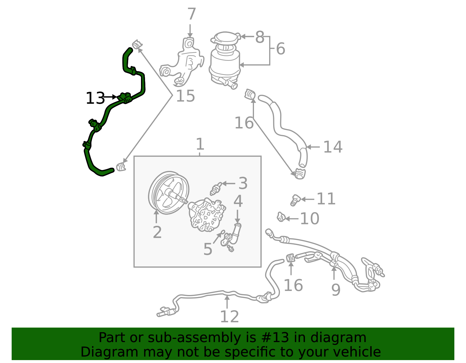 2002-2008 Toyota Power Steering Return Hose 44406-06100 | OEM Parts Online
