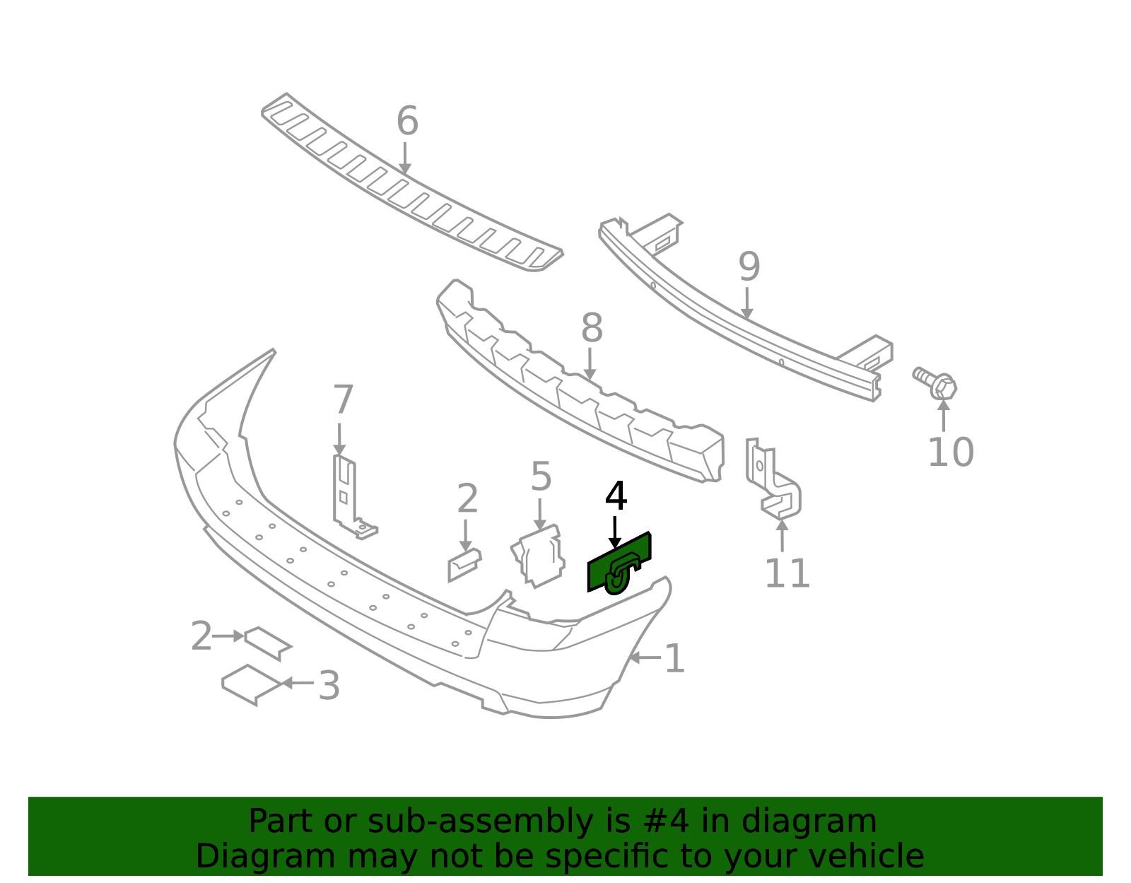 2005-2014 Kia OEM NEW 2005-14 Kia Sedona Sportage Bracket Rear Bumper ...