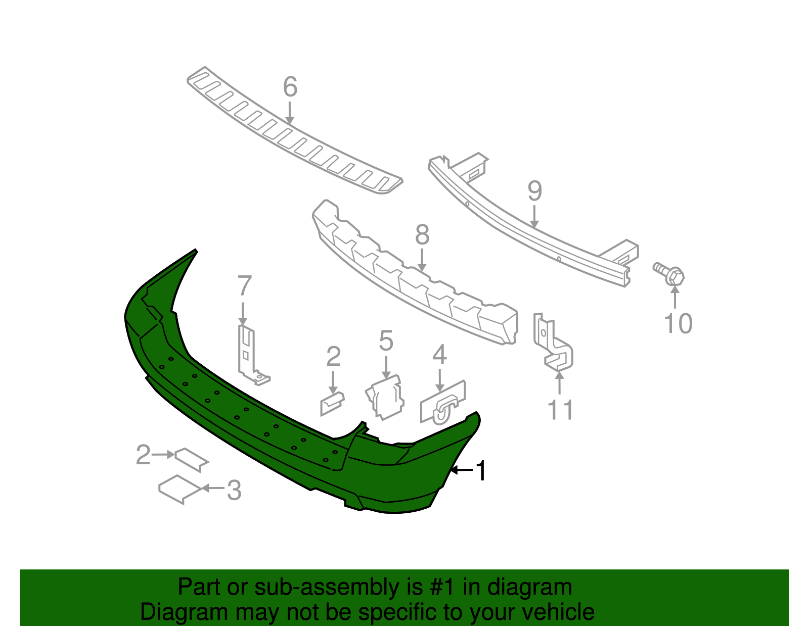 86611-1F000 - Bumper Cover 2005-2010 Kia Sportage | Kia.Parts Store