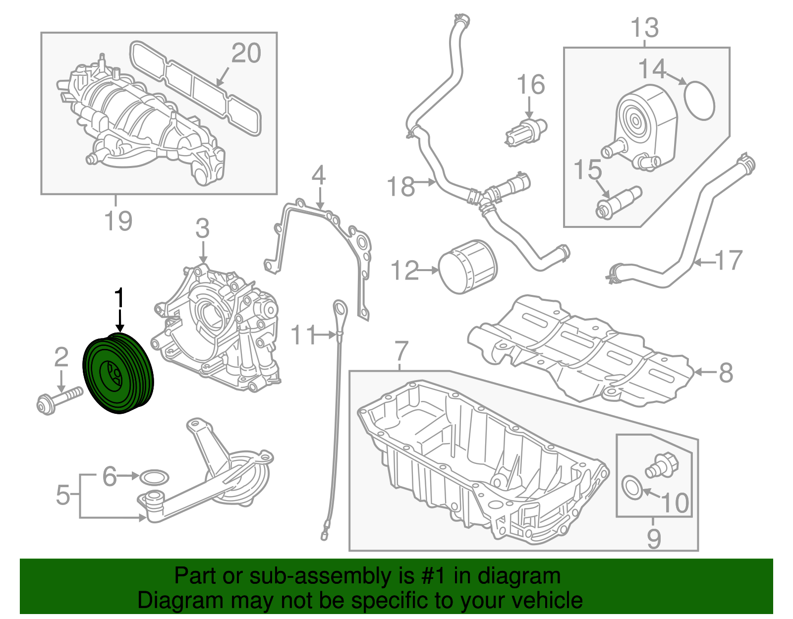 2014-2019 Ford Fiesta | Crankshaft Pulley | BM5Z-6312-B | Walls' Ford Parts