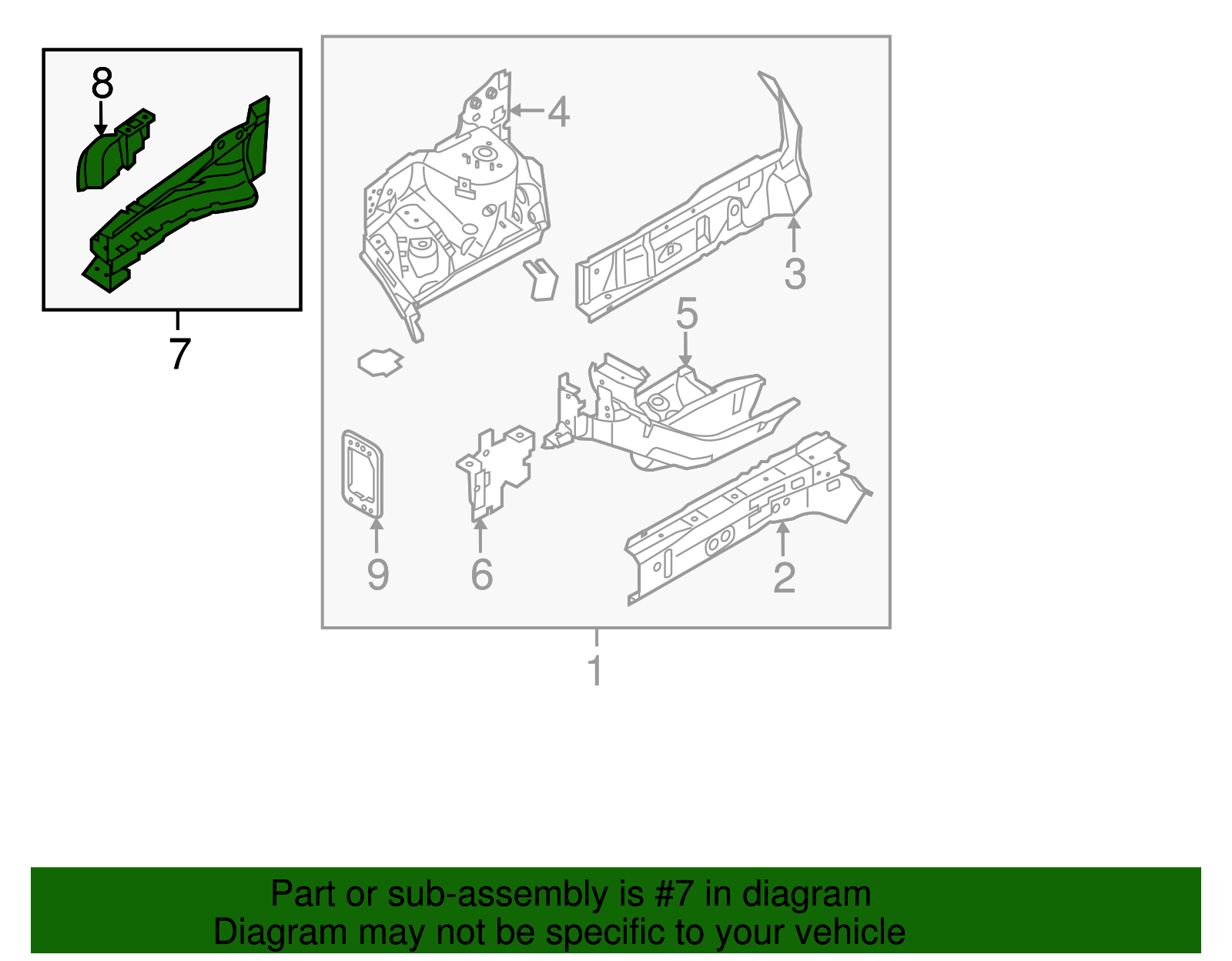 2011-2019 Ford Fiesta Upper Rail - Driver's Side (LH) AE8Z-16019-A ...