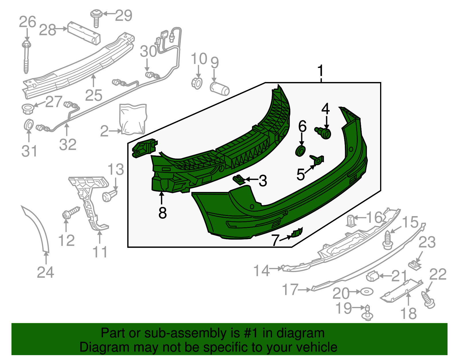 8R0-807-303-B-GRU - Bumper Cover | European OEM Parts Direct