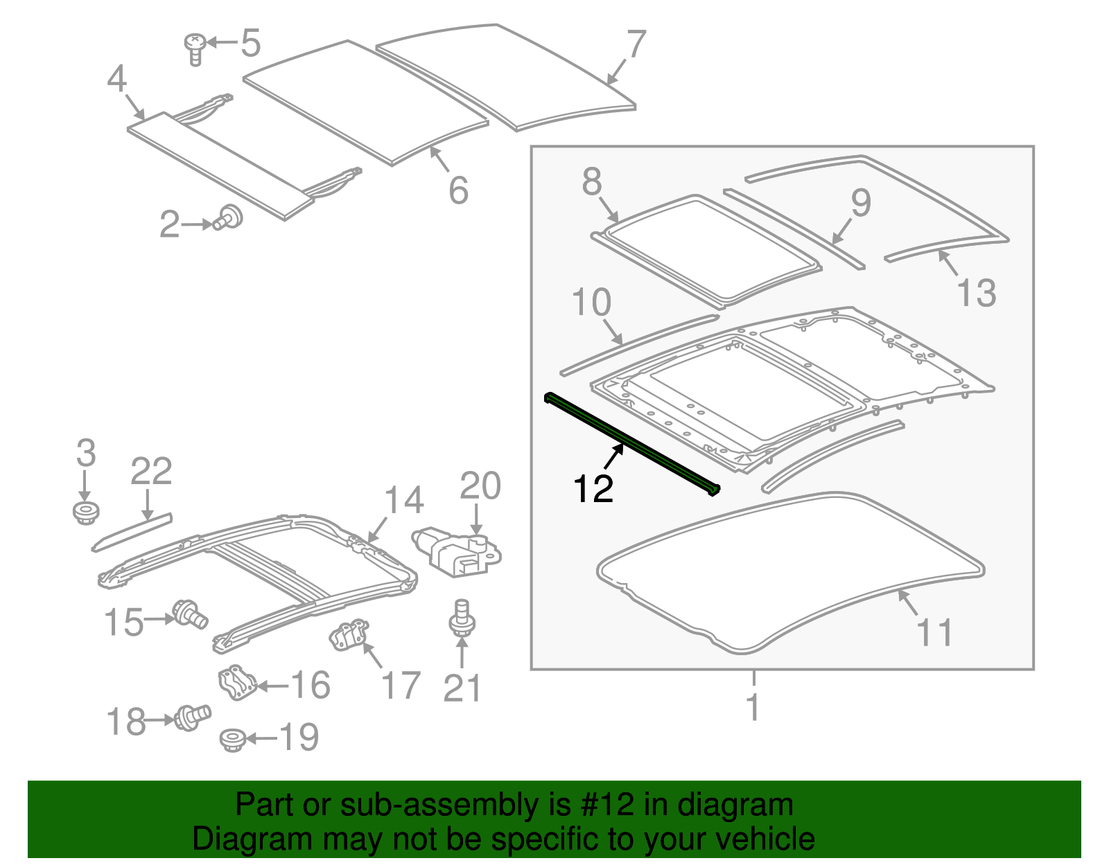 2010-2015 Toyota 2010-2015 Toyota - Sunroof Opening Trim (Front) 63215 ...