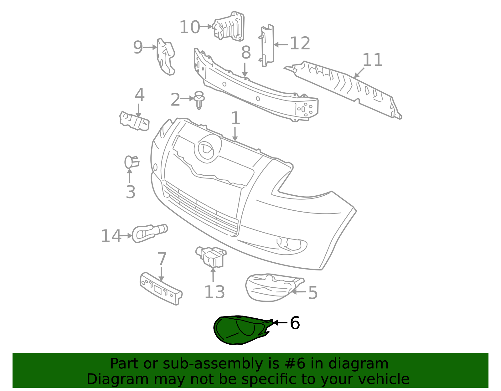2009-2011 Toyota Yaris Cover Fog Lamp - DRIVERS SIDE 81482-52250 ...