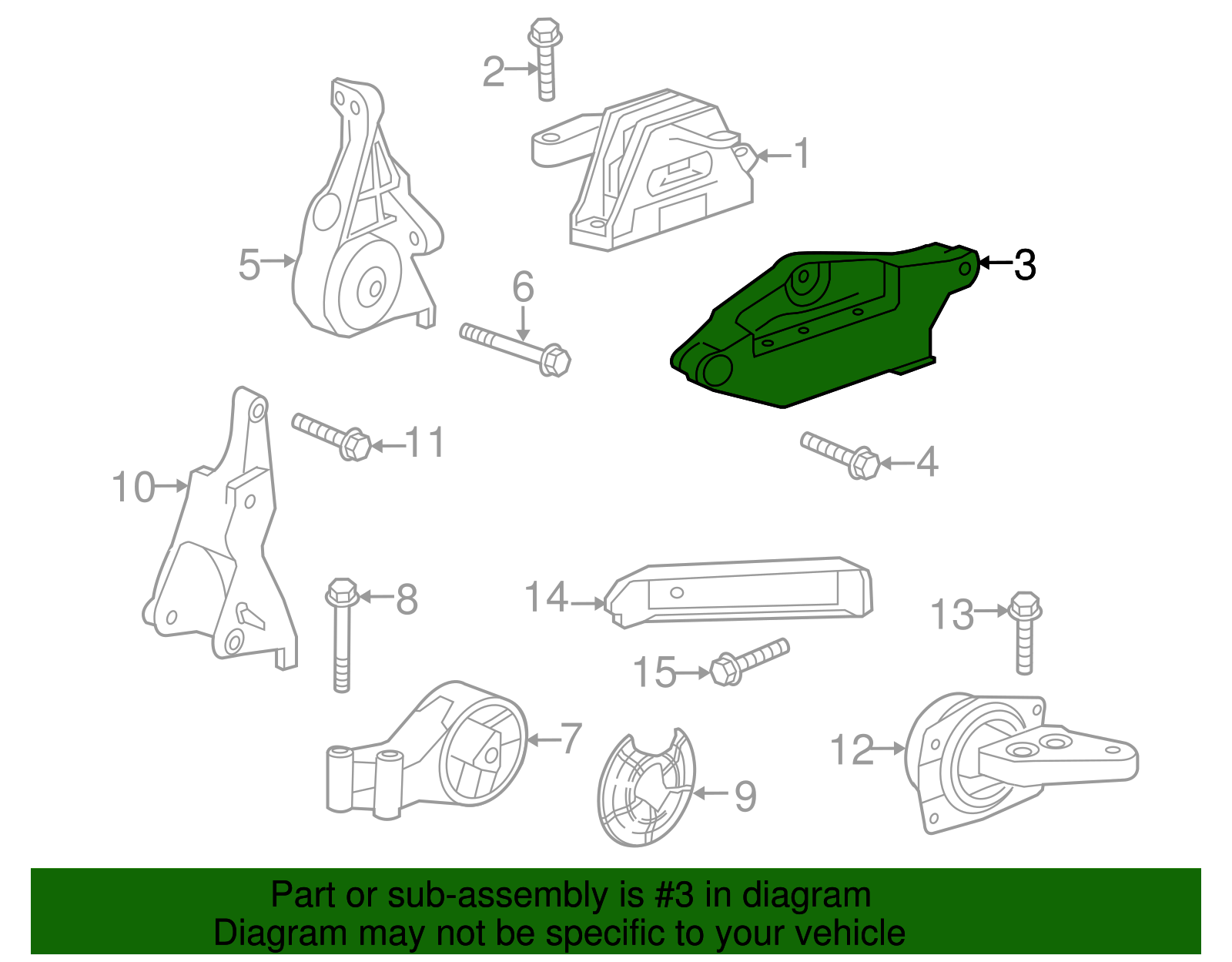2010-2020 GM Engine Mount Bracket 13227756 | Shop Matick Buick GMC