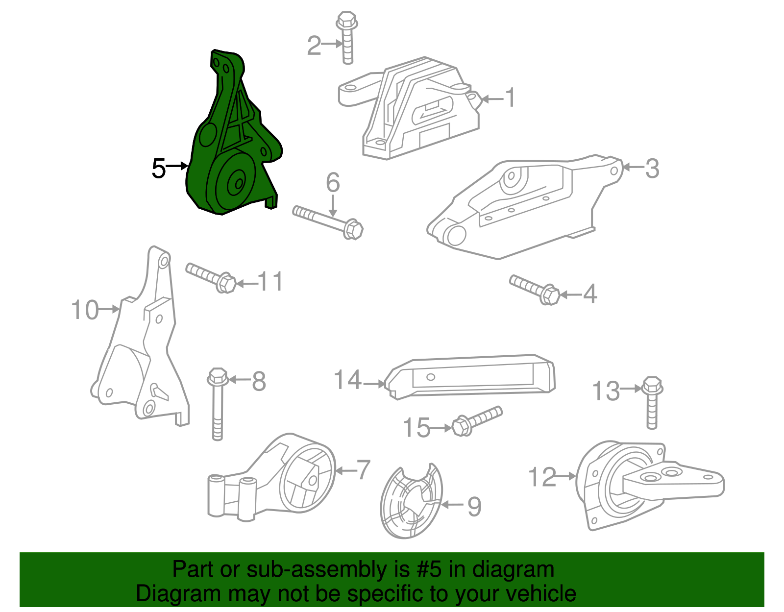 2010-2020 GM Front Transmission Mount 22801992 | NewGMParts.com
