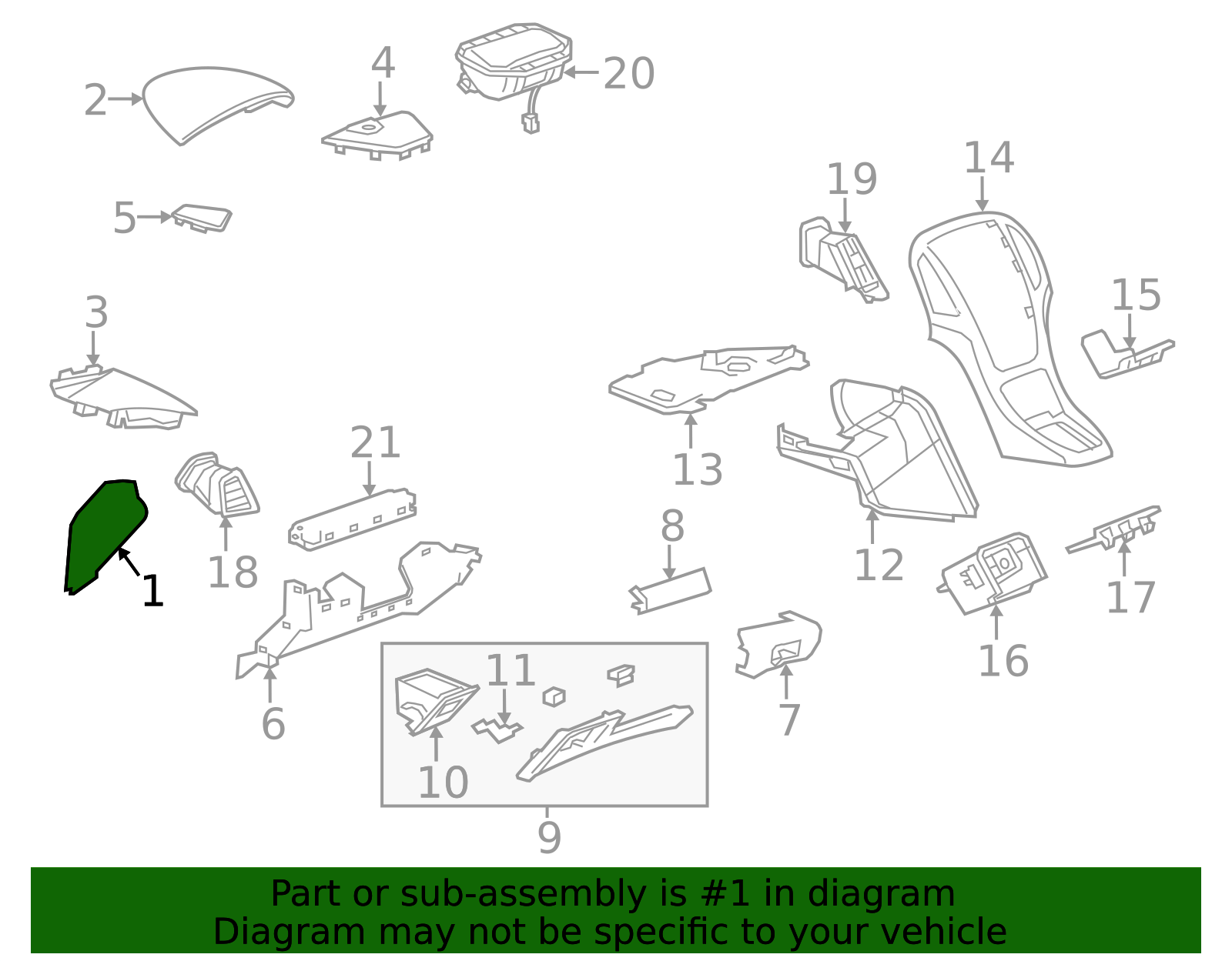 GM Instrument Panel Side Cover - Interior Trim Closure - Part #22910321 ...