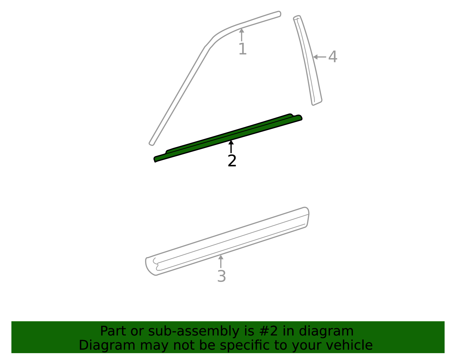 Genuine Official Toyota Door Window Belt Weatherstrip (Left, Front ...