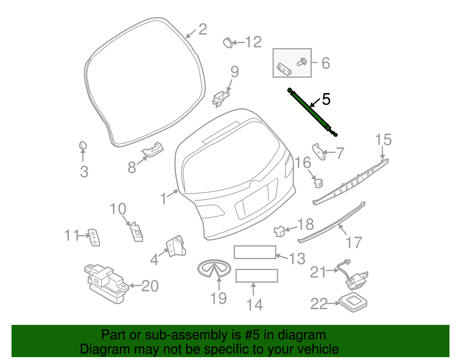 E0C50CL70KNW - Value Advantage™ STAY ASSY BACK DOOR 2007-2008 Infiniti ...