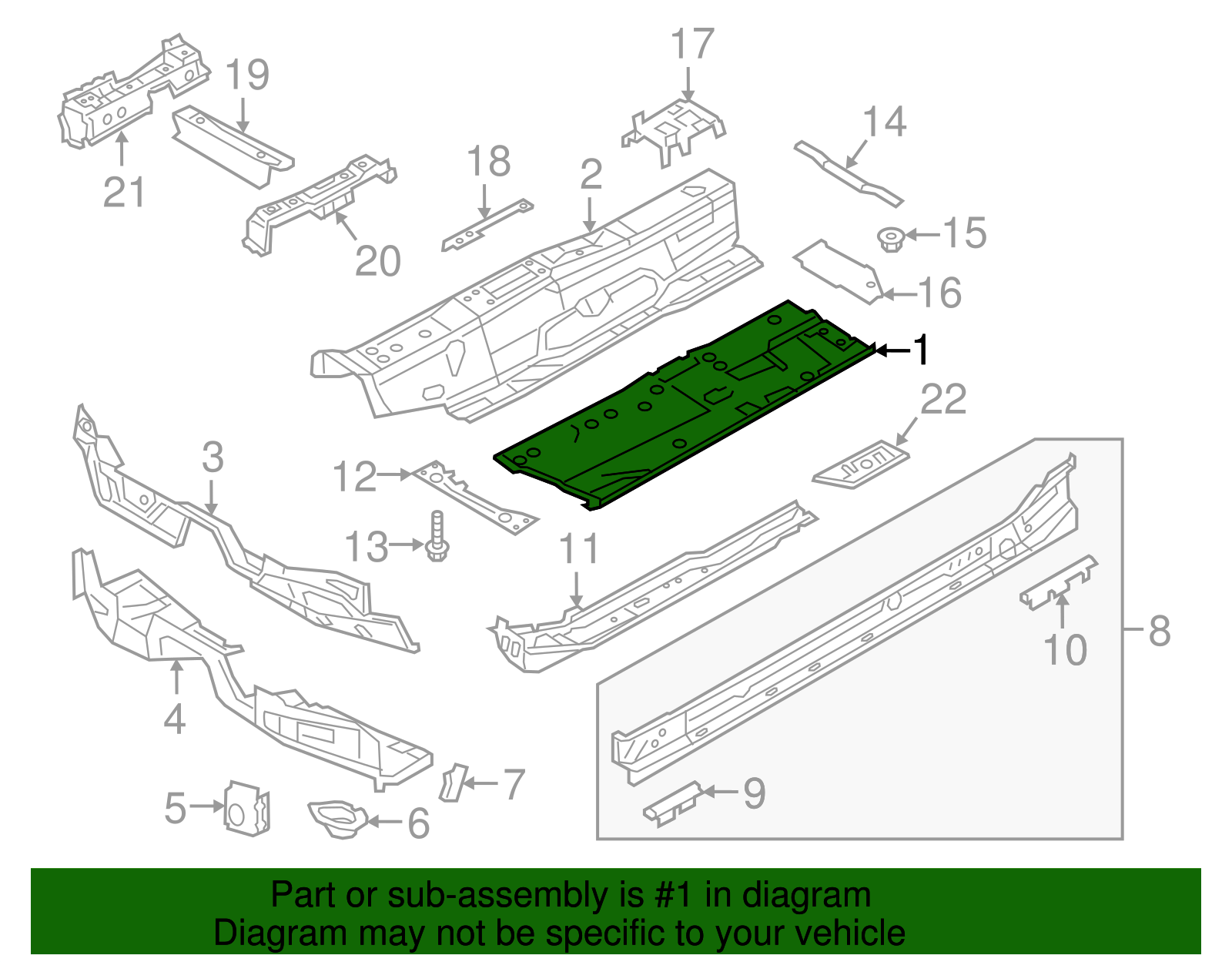 2015-2021 Volkswagen Floor Pan 5Q0-803-205 | VW Direct Auto Parts