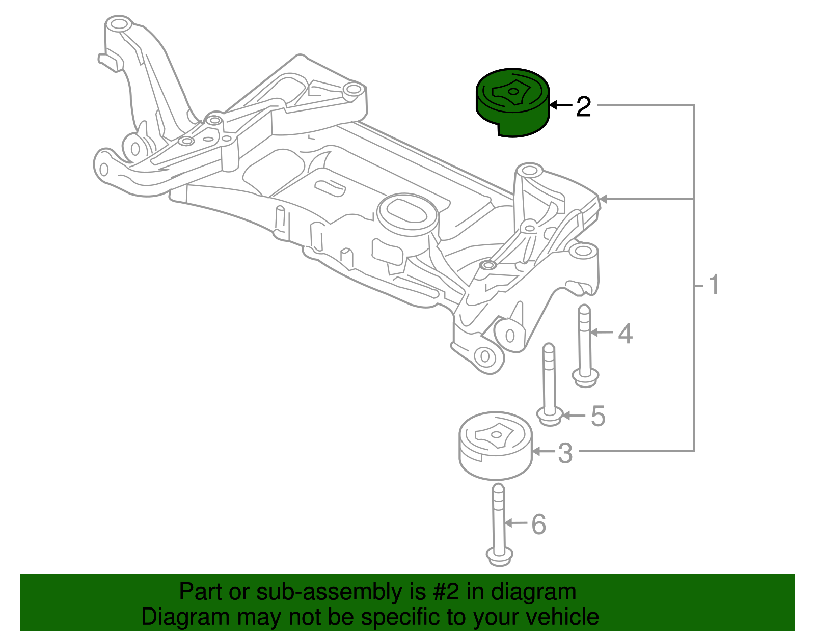 1K0-199-868-Q - Engine Cradle Upper Insulator 2005-2018 Volkswagen ...