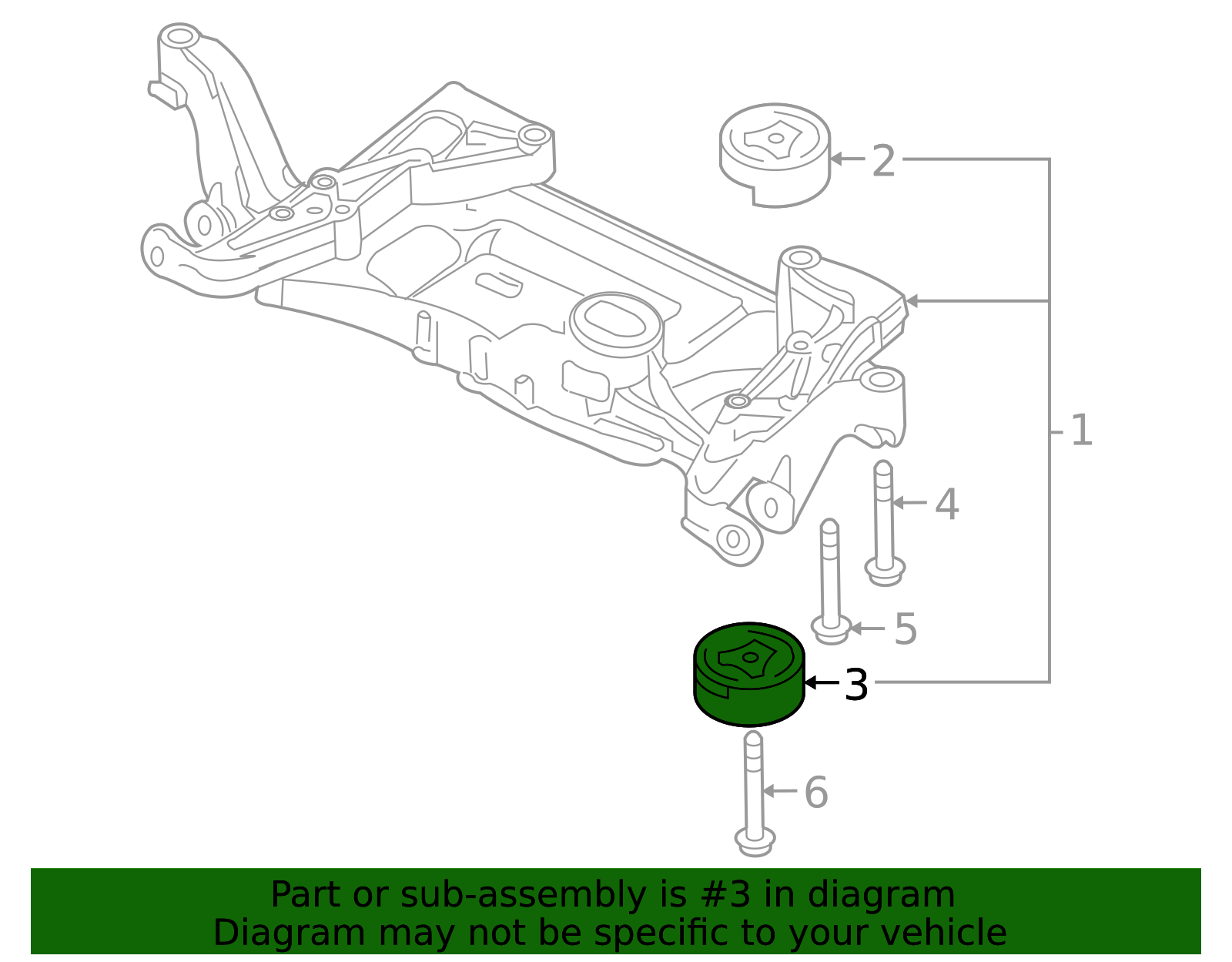 1K0-199-867-Q - OEM NEW 2005-2018 Volkswagen Jetta Engine Cradle Lower ...