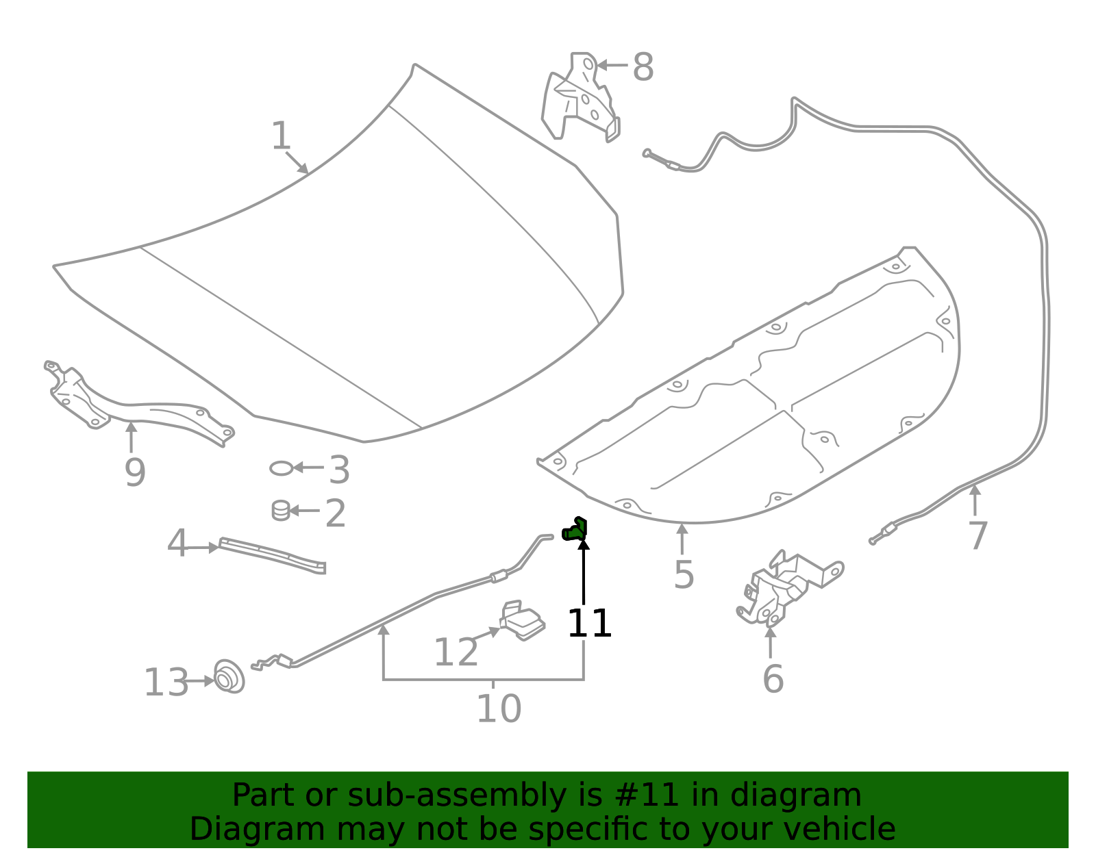 SU003-08452 - High-Quality Hood / Trunk Prop Rod Bracket for 2022-2025 ...