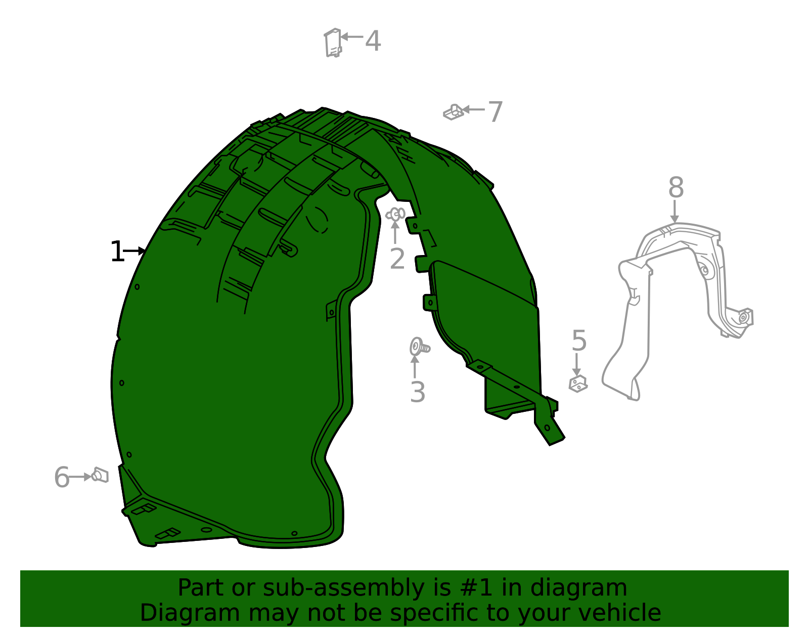 2024-2025 Chevrolet Corvette Quarter Panel Splash Shield 85013969 ...