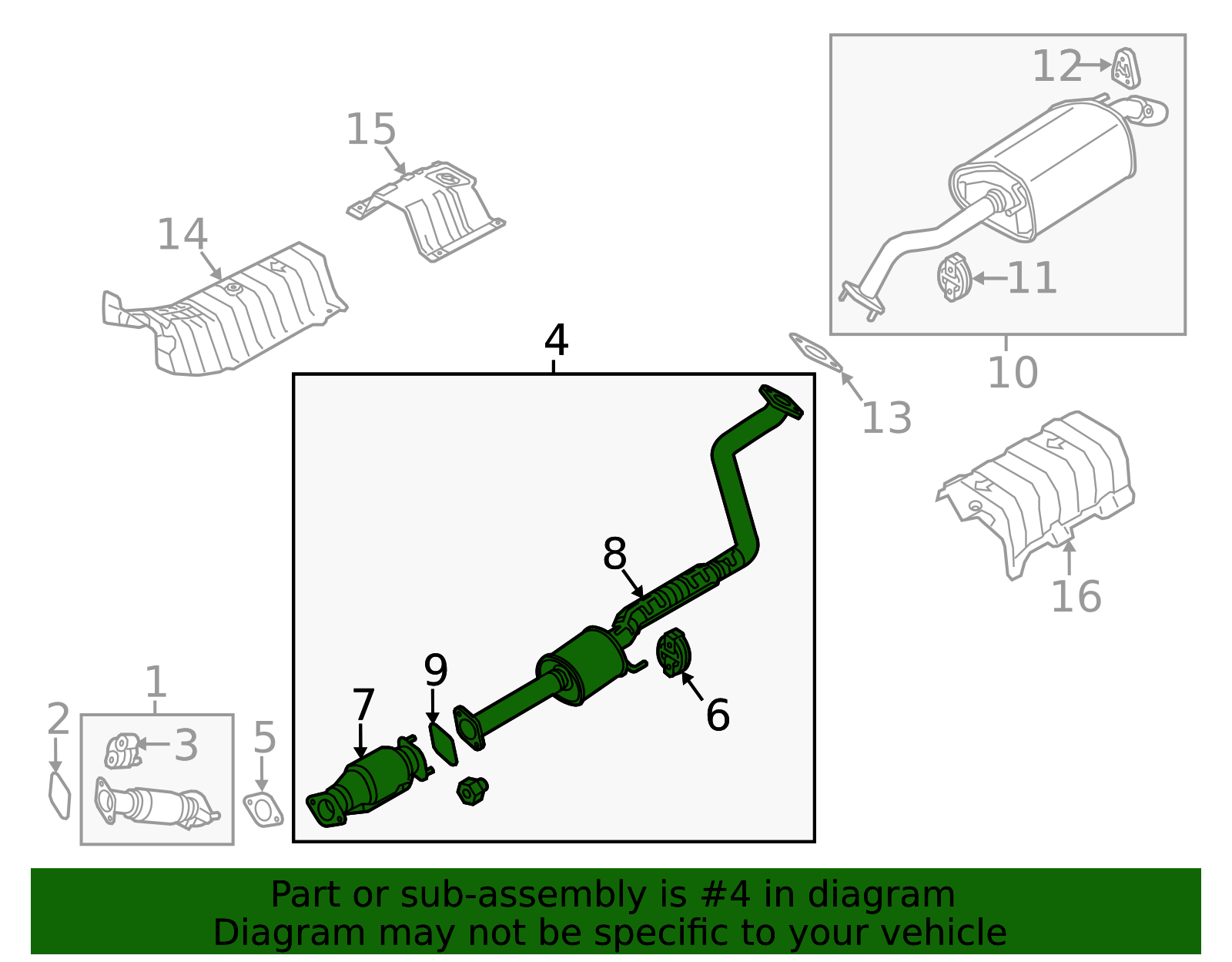 28600-A7300 - Center Muffler 2014-2016 Kia Forte | Kia.Parts Store