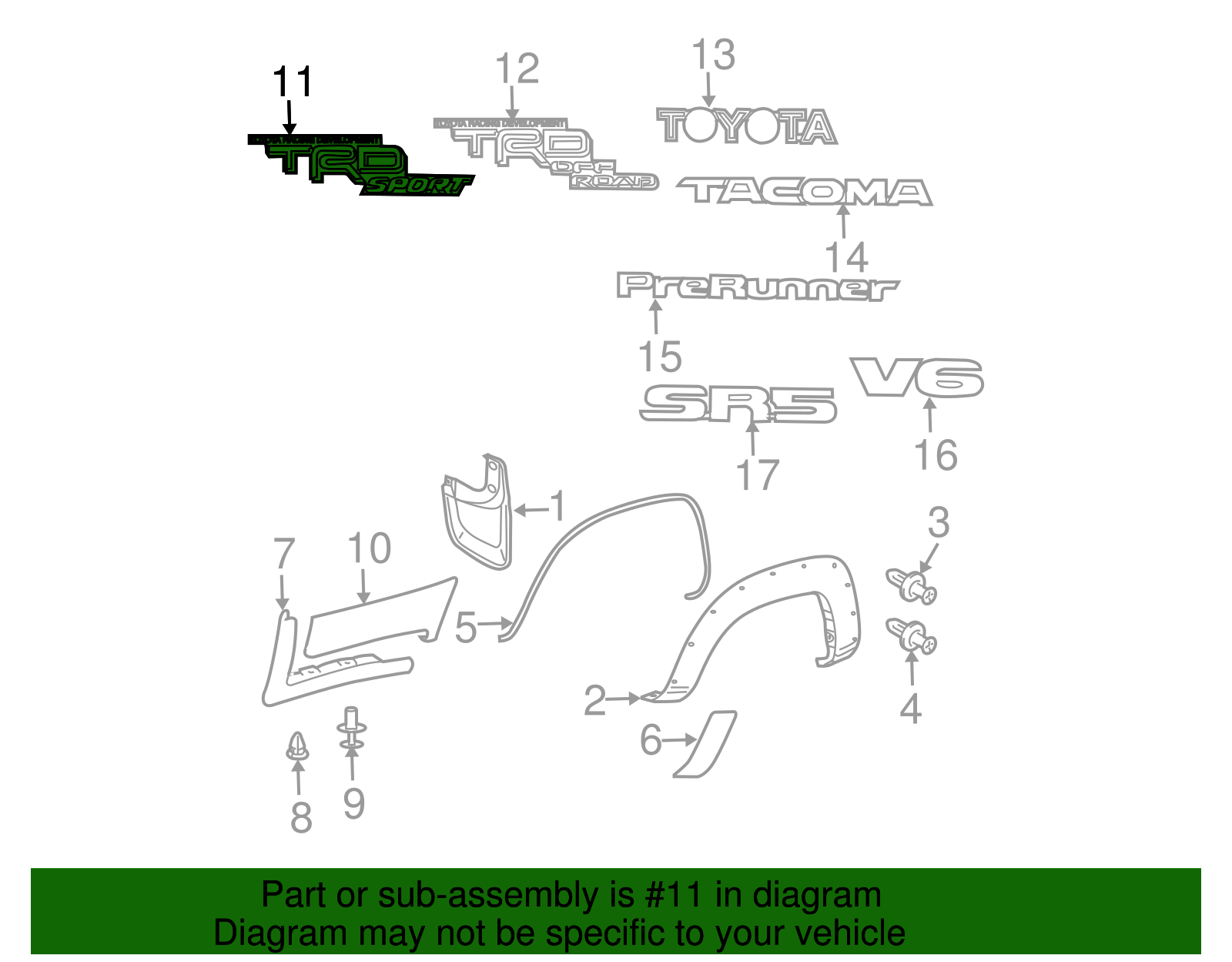 2005-2013 Toyota Tacoma Decal 75996-04060-D0 | Toyota Parts Center