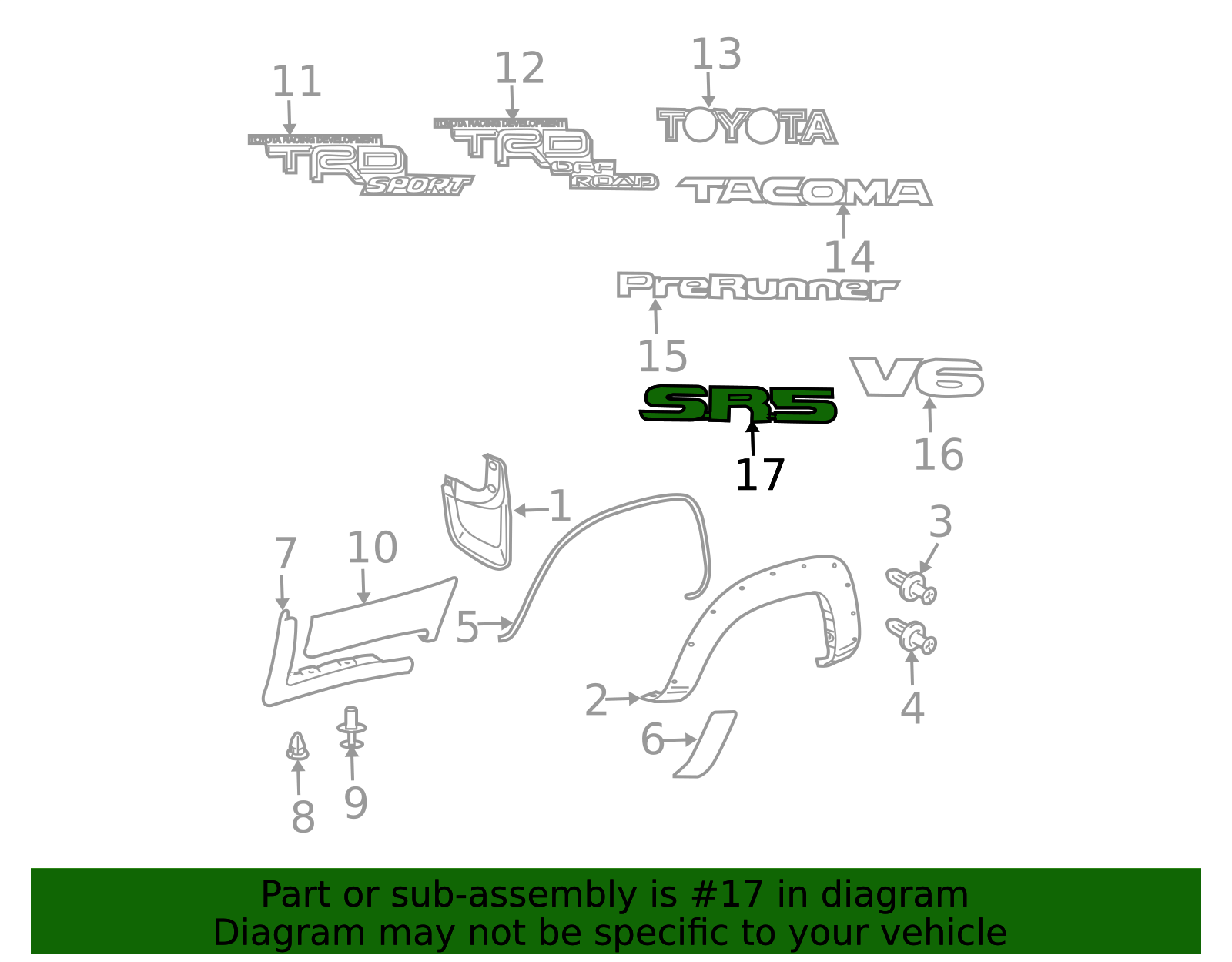 2005-2015 Toyota Tacoma Nameplate 75472-04030 | Toyota Parts Center