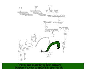 2005-2015 Toyota Tacoma Fender Flare 75873-04050 | OEM Parts Online