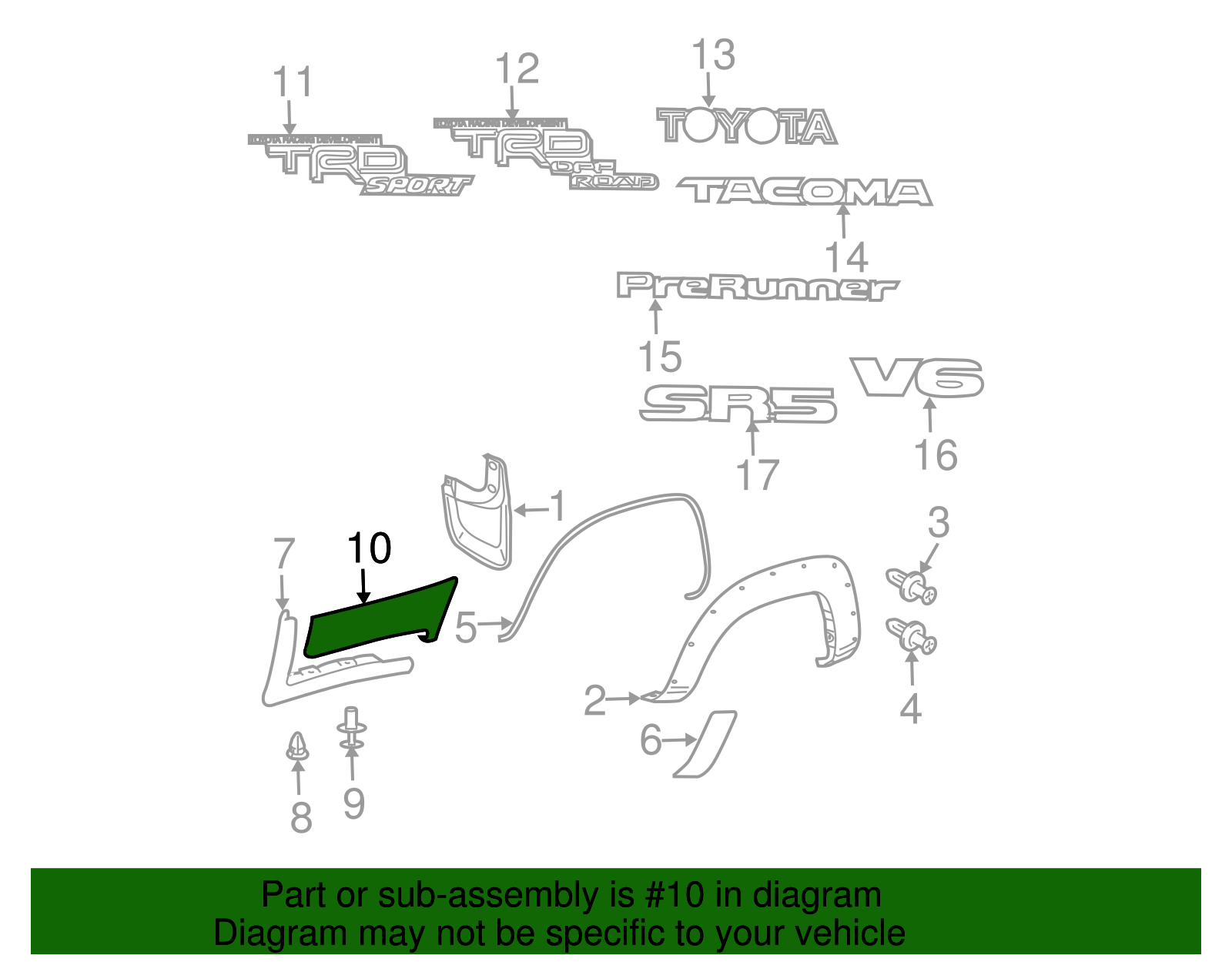 2005-2015 Toyota Tacoma Stone Guard 76926-04020 | Toyota Parts Center