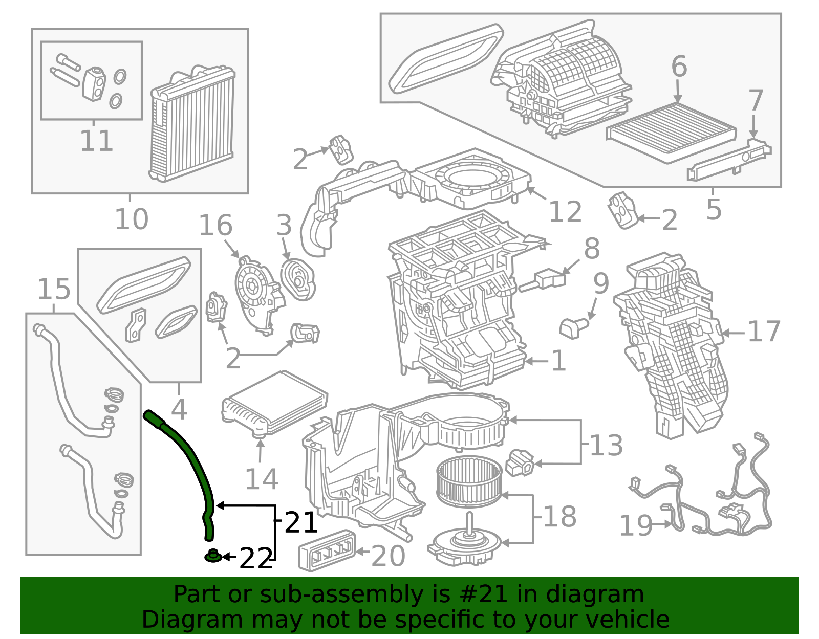 2017-2025 GM Air Conditioning Evaporator and Blower Module Drain Hose ...