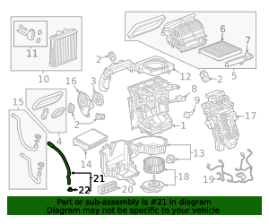 2017-2026 GM Air Conditioning Evaporator and Blower Module Drain Hose ...