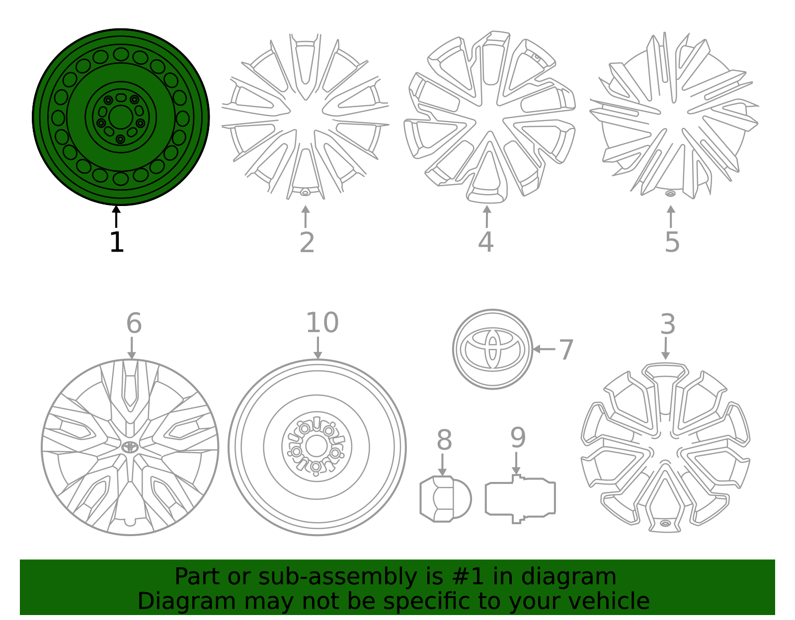 2022-2025 Toyota Corolla Cross Wheel Sub-Assembly, Disc 42611-0A210-SW ...