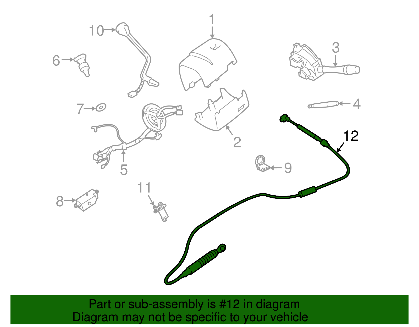 3W1Z-7E395-AB - Shift Control Cable - 2003-2004 Lincoln Town Car ...