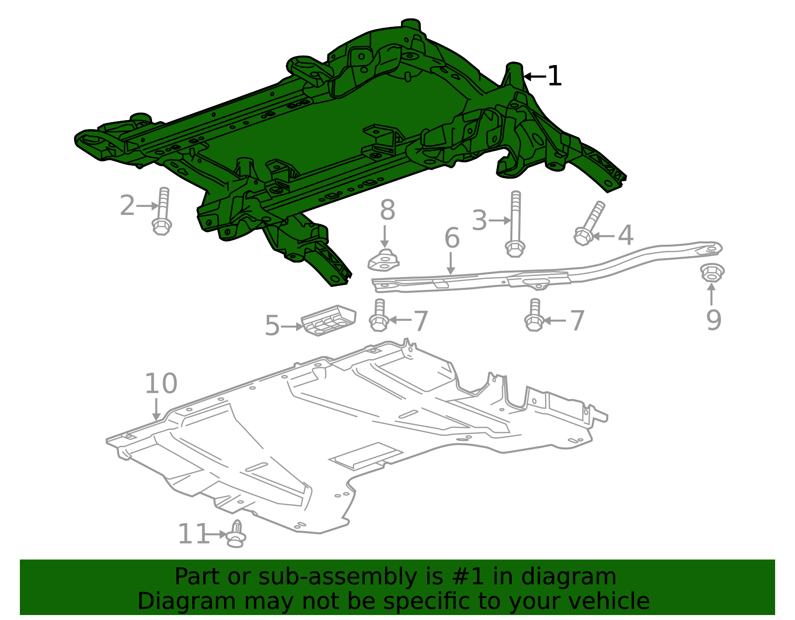 2016-2019 Cadillac ATS Drivetrain and Front Suspension Cradle 84687529 ...