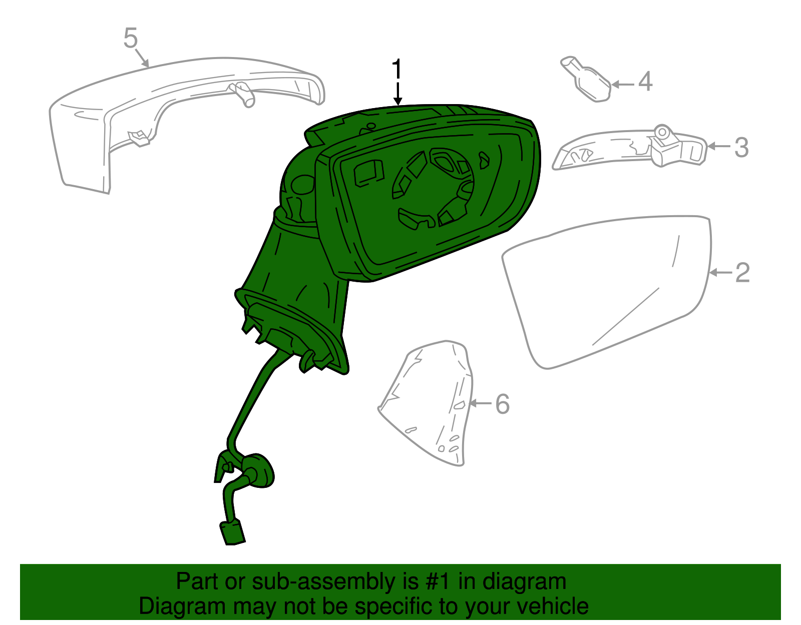 2018-2022 Ford EcoSport Mirror Assembly gn1z17683ab | TascaParts.com